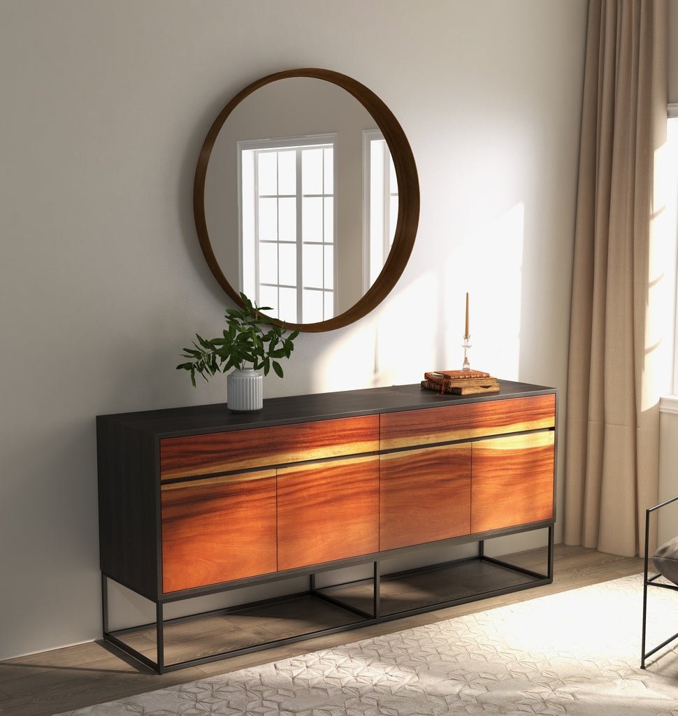 IE Series - Yoga Buffet - Suar - Black Base – Central Designs
